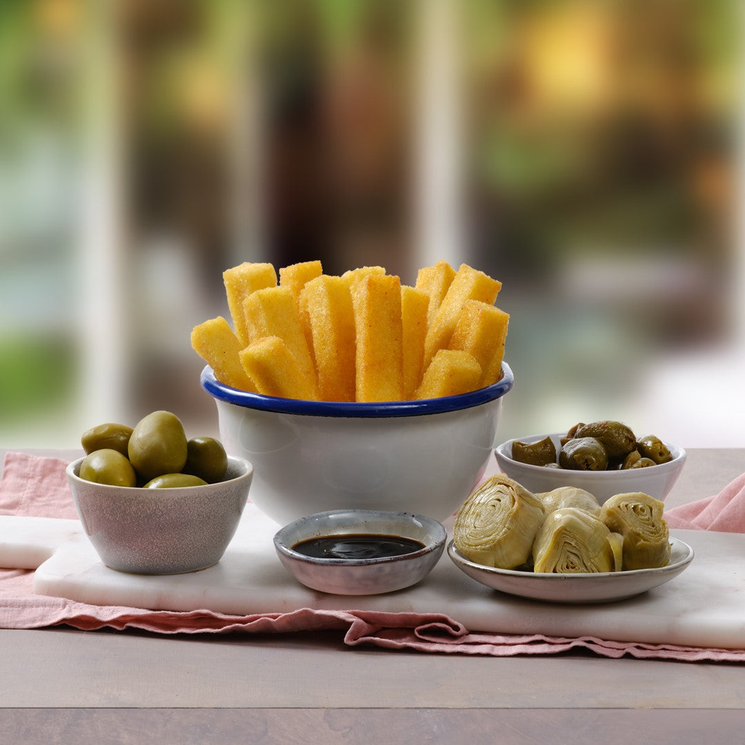 Polenta Chips with Balsamic Vinegar of Modena PGI – Colavita
